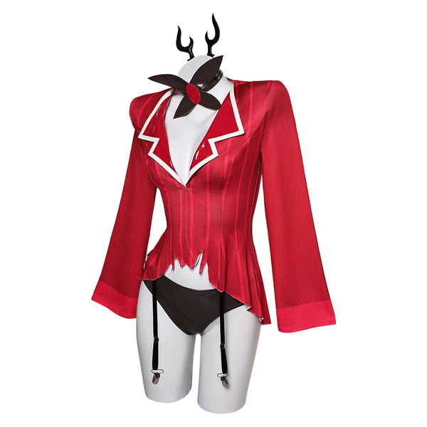 Tv Hazbin Hotel Alastor Women Red Sexy Suit Cosplay Costume Outfits Ha