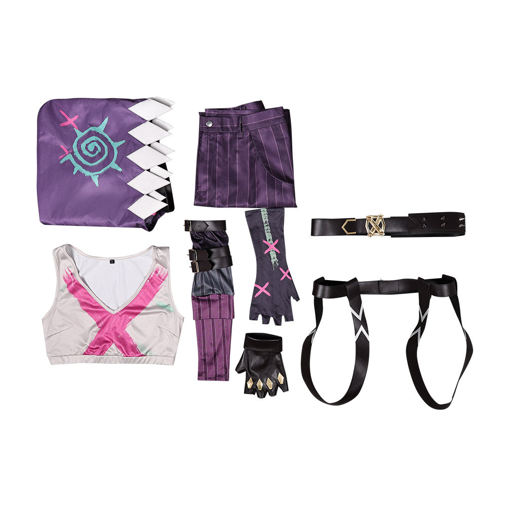 Arcane: League of Legends Season 2 (2024) Jinx Purple Outfit Cosplay C ...
