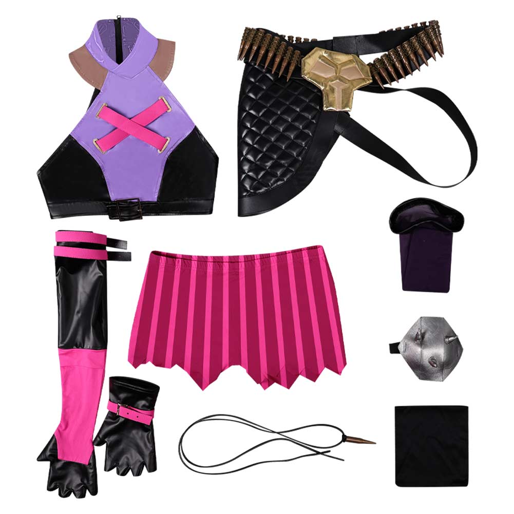 Arcane: League of Legends Season 2 (2024) Jinx Women Purple Outfit Cos ...