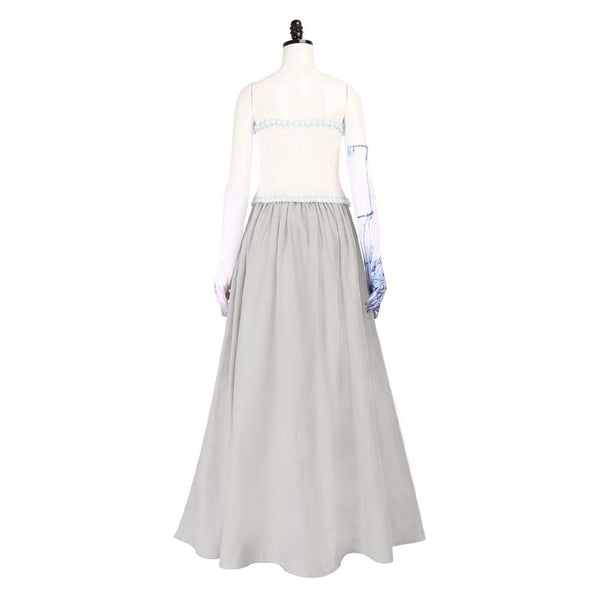 Corpse Bride Emily Women White Dress Cosplay Costume Outfits Halloween ...