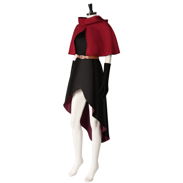 Delicious in Dungeon Rin Women Black Dress Outfit Cosplay Costume Outf ...