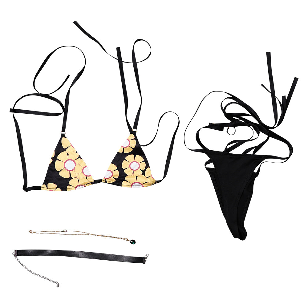 Final Fantasy Tifa Lockhart Women Black Bikini Set Swimsuit Cosplay Co ...