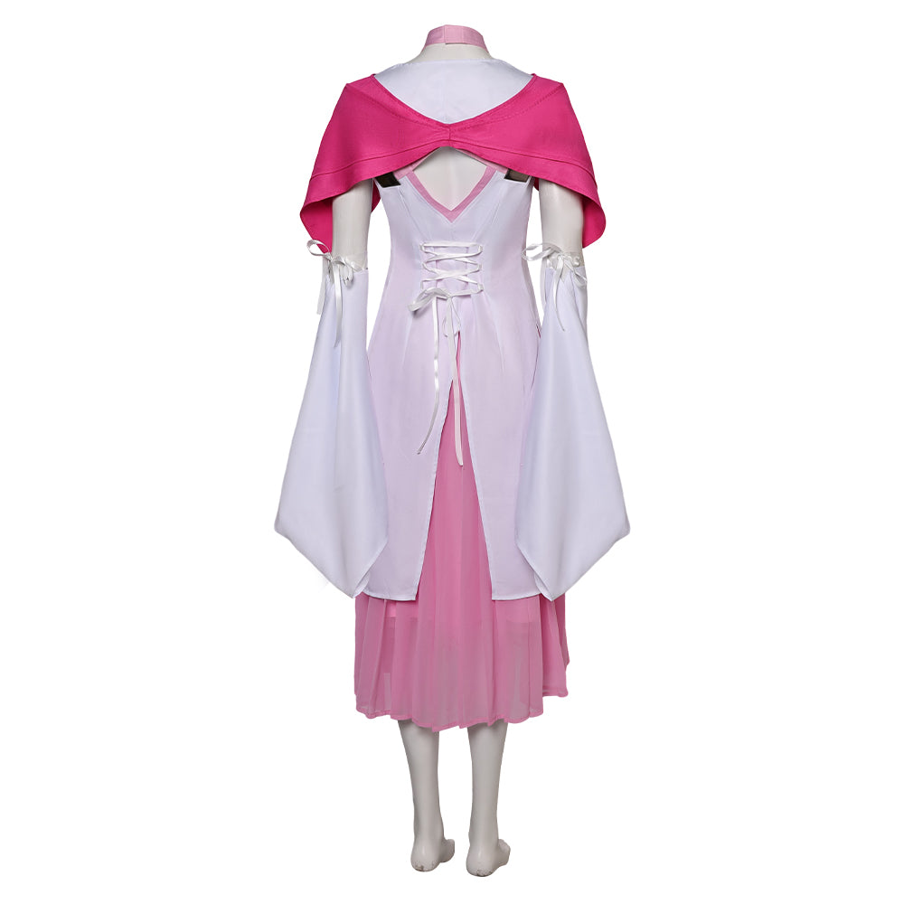 Game Final Fantasy VII Aerith Gainsborough Women Pink Dress Set Cospla ...