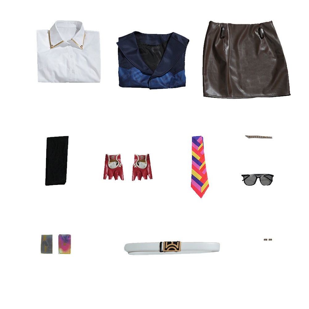 Game Valorant Chamber Women Blue Outfit Cosplay Costume Outfits Hallow ...