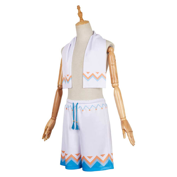 Genshin Impact Aether White Blue Hot Spring Outfit Cosplay Costume Out ...