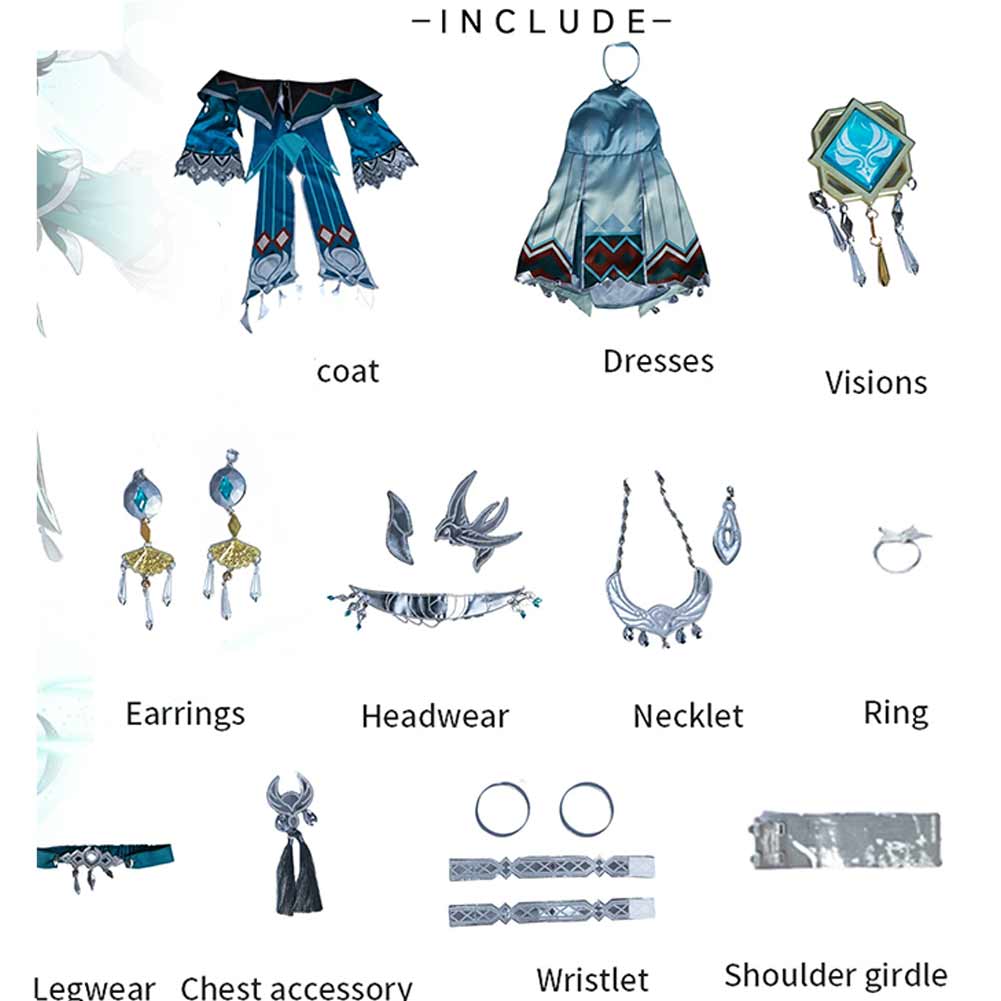 Genshin Impact Lan Yan Women Blue Outfit Cosplay Costume Outfits Hallo ...