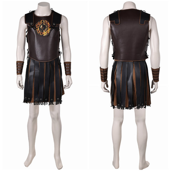 Gladiator 2024 Lucius Verus Brown Battle Outfit Cosplay Costume Outfit ...