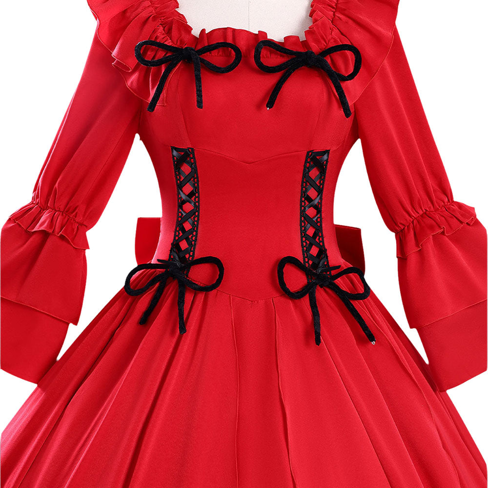 May I Ask for One Final Thing Scarlet El Vandimion Women Red Dress Cos ...