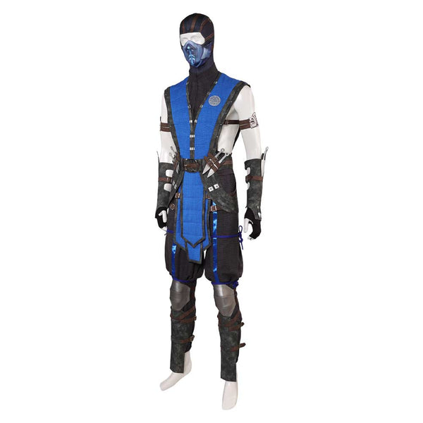 Mortal Kombat Sub-Zero Blue Outfit Full Set Cosplay Costume Outfits Ha ...