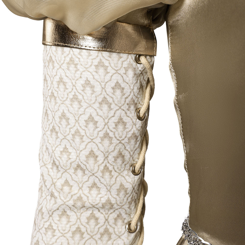 Movie Damsel 2024 Princess Elodie Women Golden Dress Cosplay Costume O ...