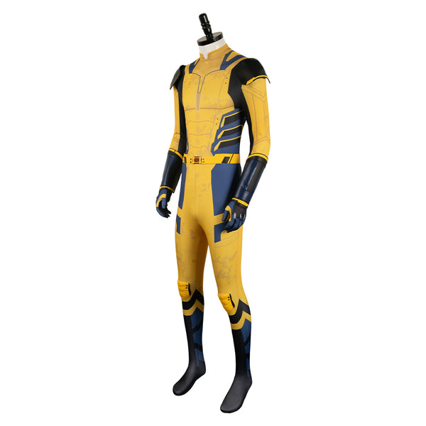 Movie Deadpool & Wolverine 2024 Wolverine Yellow Jumpsuit Cosplay Cost ...