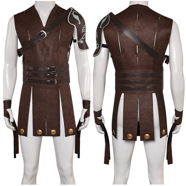Movie Gladiator Commodus Brown Leather Outfit Cosplay Costume Outfits ...