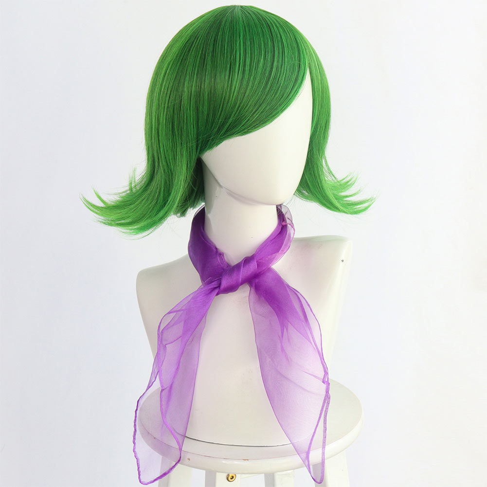 Movie Inside Out 2024 Disgust Cosplay Wig Heat Resistant Synthetic Hai ...