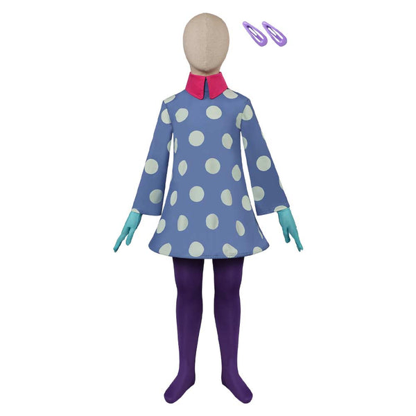 Movie Inside Out Envy Kids Children Blue Dress Cosplay Costume Outfits ...