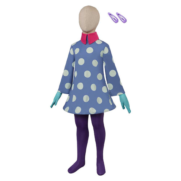 Movie Inside Out Envy Kids Children Blue Dress Cosplay Costume Outfits ...