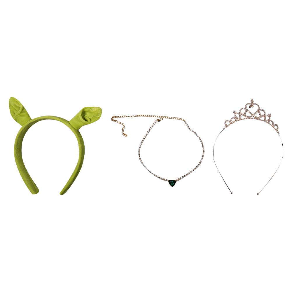 Movie Shrek Fiona Cosplay Headband Necklace Set Halloween Carnival Cos ...