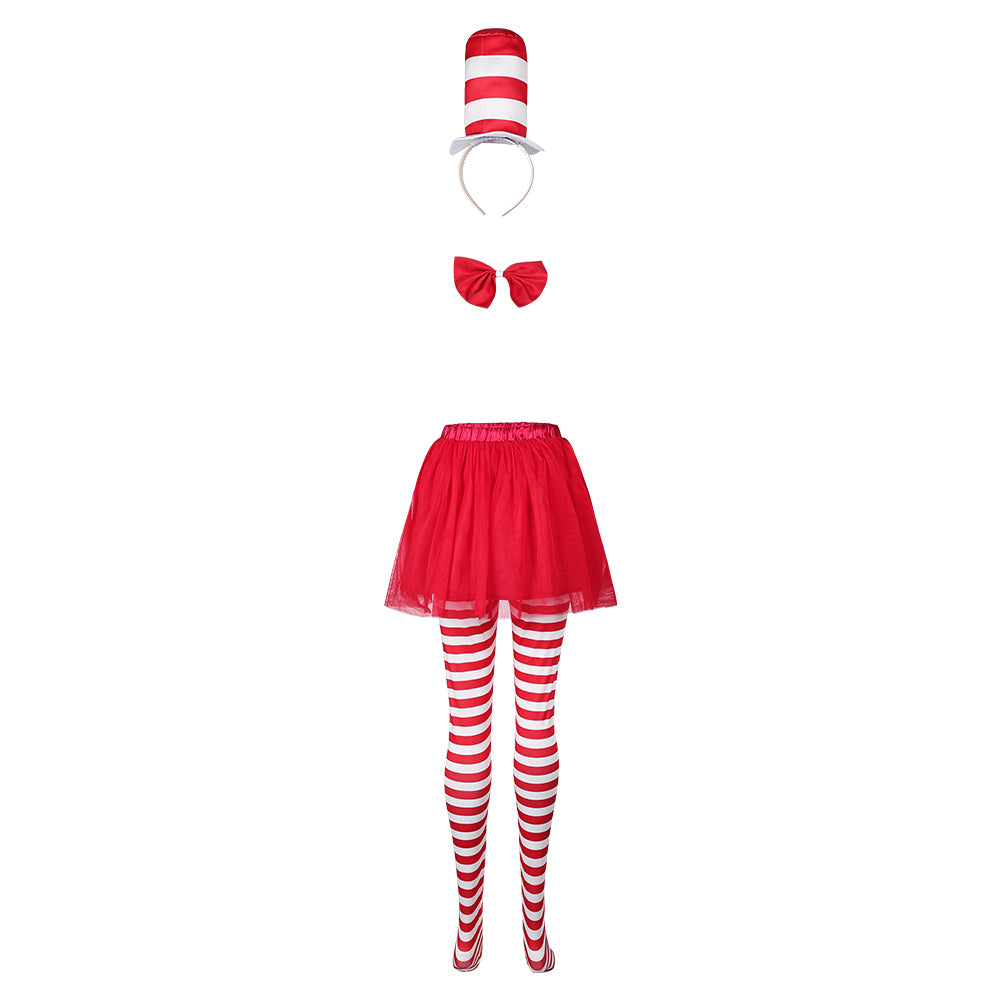 Movie The Cat in the Hat Cat Kids Children Red Set Cosplay Costume Out ...