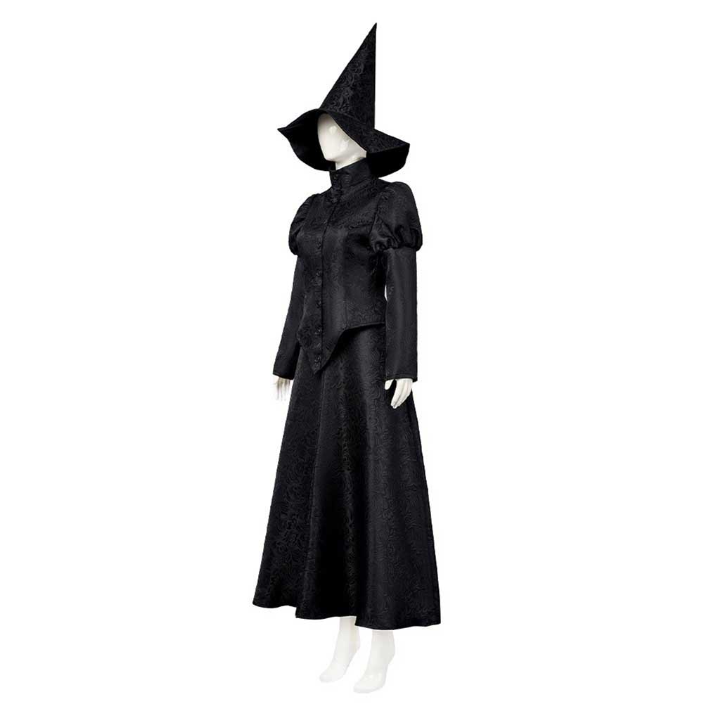 Movie Wicked 2024 Elphaba Thropp Women Black Dress Cosplay Costume Out ...