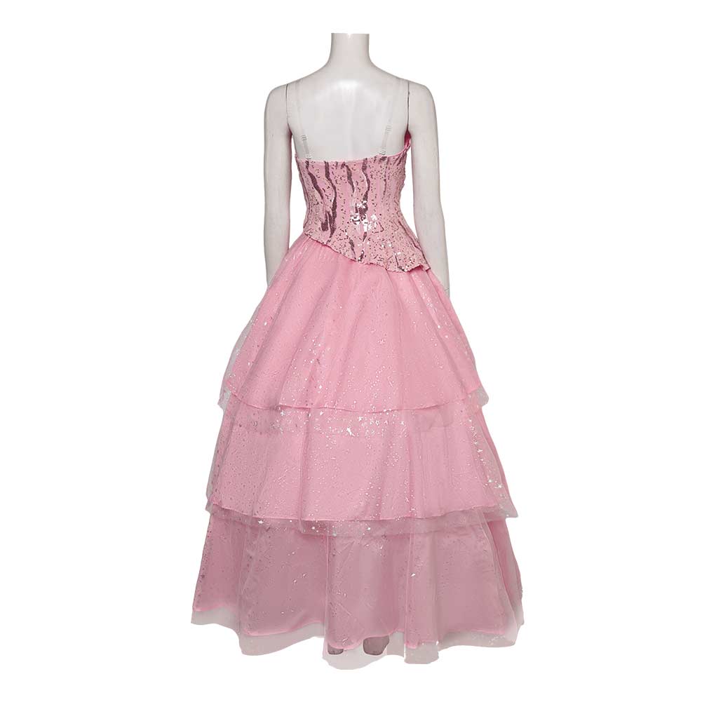 Movie Wicked 2024 Glinda Women Pink Dress Cosplay Costume Outfits Hall ...