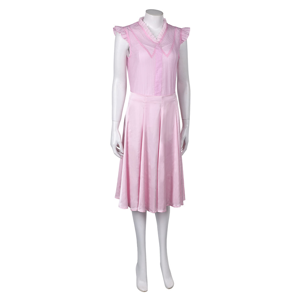 Movie Wicked 2024 Glinda Women Pink Dress Outfit Cosplay Costume Outfi ...