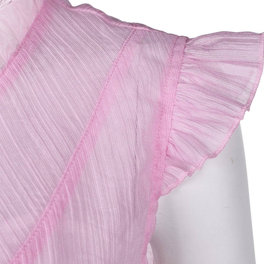 Movie Wicked 2024 Glinda Women Pink Dress Outfit Cosplay Costume Outfi ...