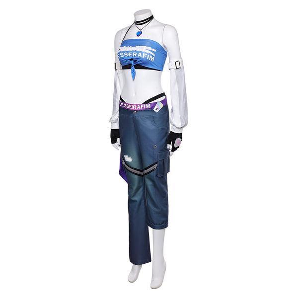Overwatch D. Va Women Blue Outfit Cosplay Costume Outfits Halloween Ca ...