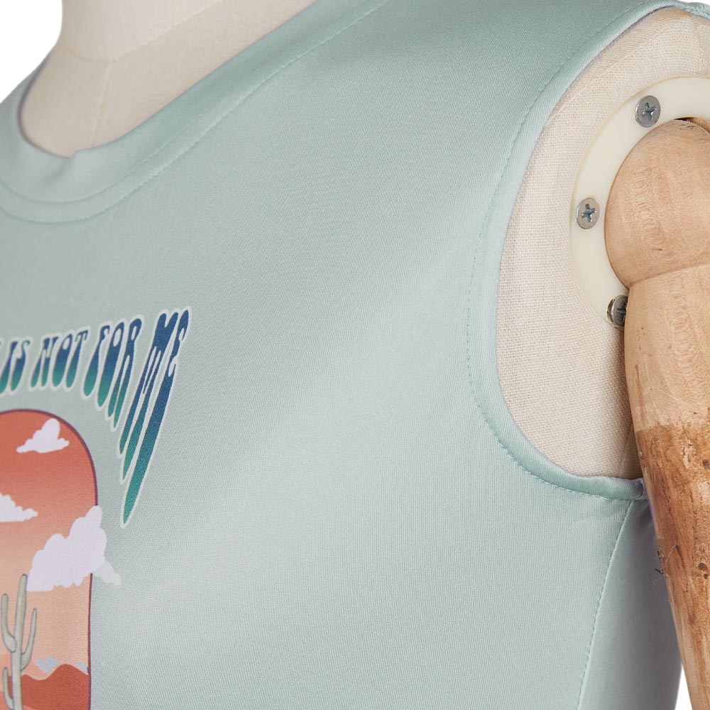 The Substance 2024 Sue Blue Printed Sleeveless Top Cosplay Costume Out ...