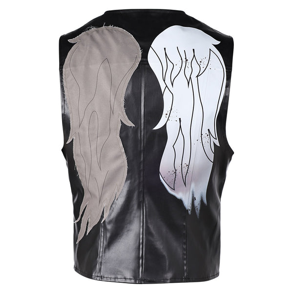 The Walking Dead Daryl Dixon Black Leather Vest Cosplay Costume Outfit ...