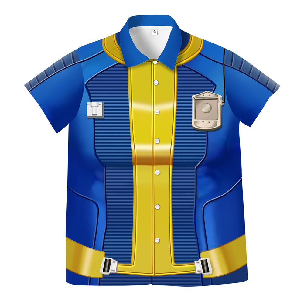 TV Fallout Vault 88 Dweller Blue Shirt Cosplay Costume Outfits Hallowe ...