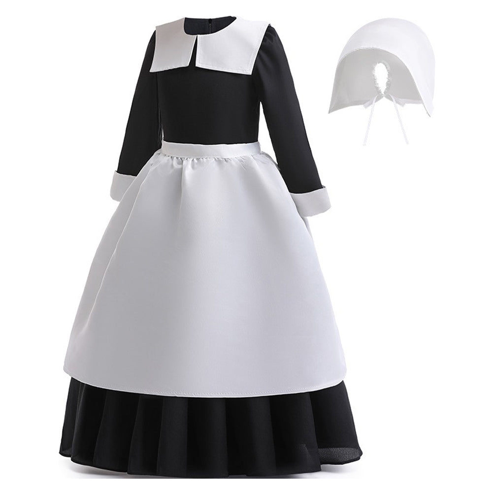 Kids Wednesday Addams Cosplay Costume Maid Dress Outfits Halloween Car ...