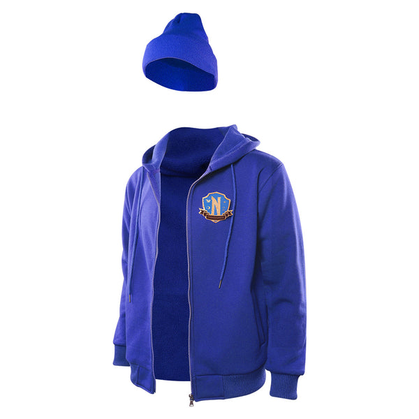 Wednesday Ajax Cosplay Costume Hoodie Hat Outfits Halloween Carnival S ...