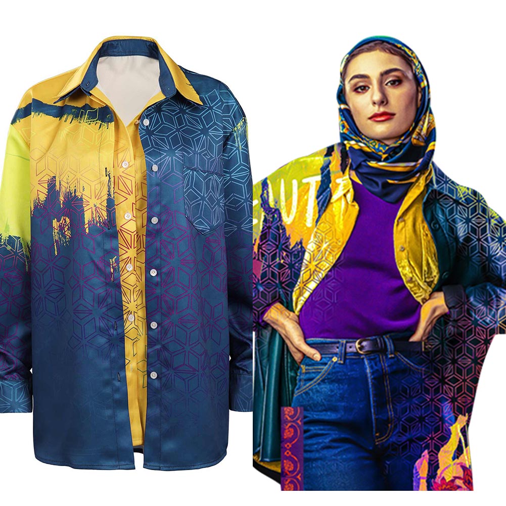 Ms. Marvel (2022) Nakia Cosplay Costume Two-Piece Shirt Outfits Hallow ...