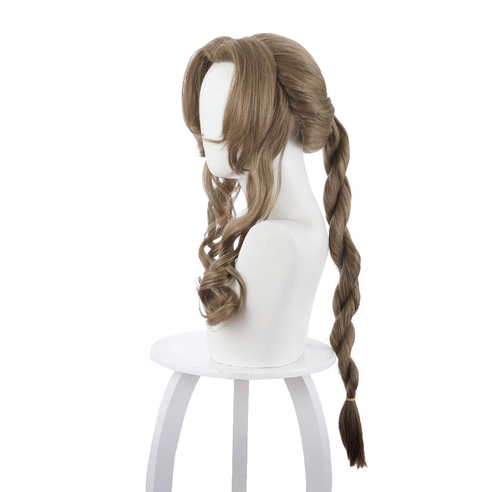 Final Fantasy VII Remake Aerith Aeris Gainsborough Dark Brown Long Wig ...