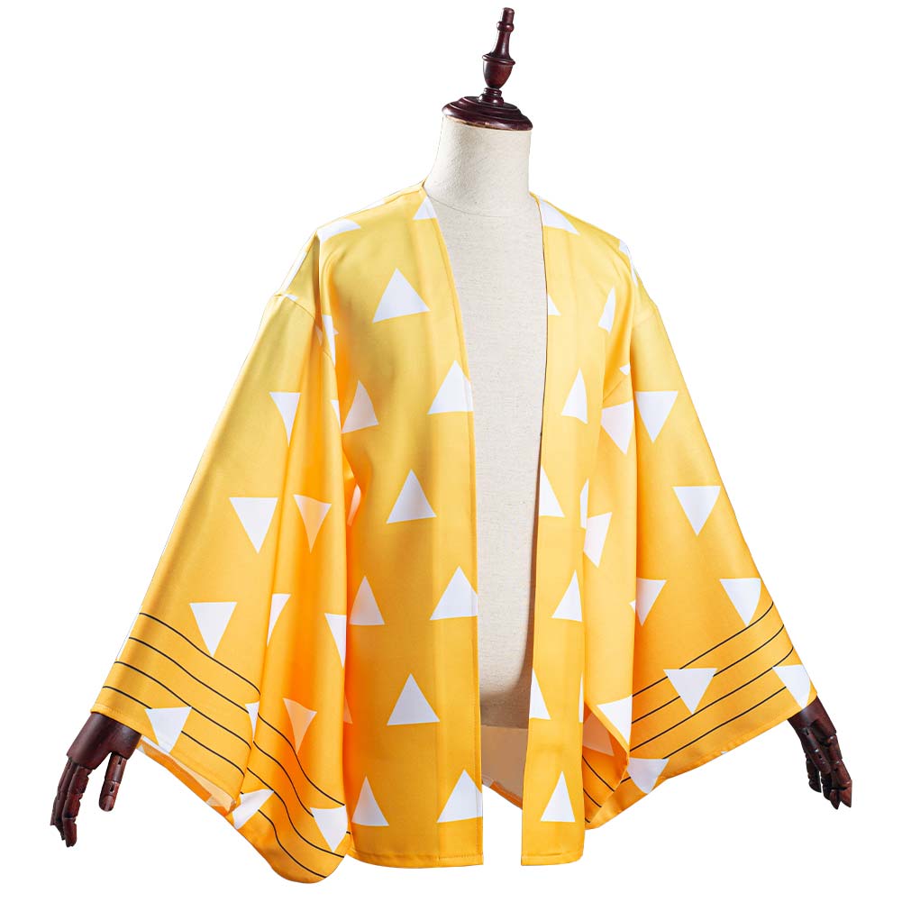 Demon Slayer: Kimetsu no Yaiba Agatsuma Zenitsu Cosplay Costume Kimono ...
