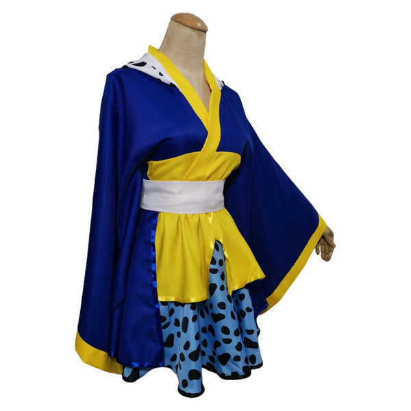 Anime One Piece Egghead Arc Trafalgar D. Water Law Women Blue Dress Co ...