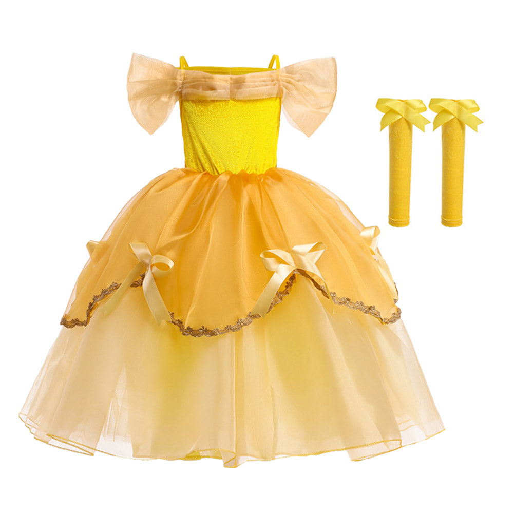 Beauty and the Beast Belle Kids Girls Outfits Halloween Carnival Cospl ...