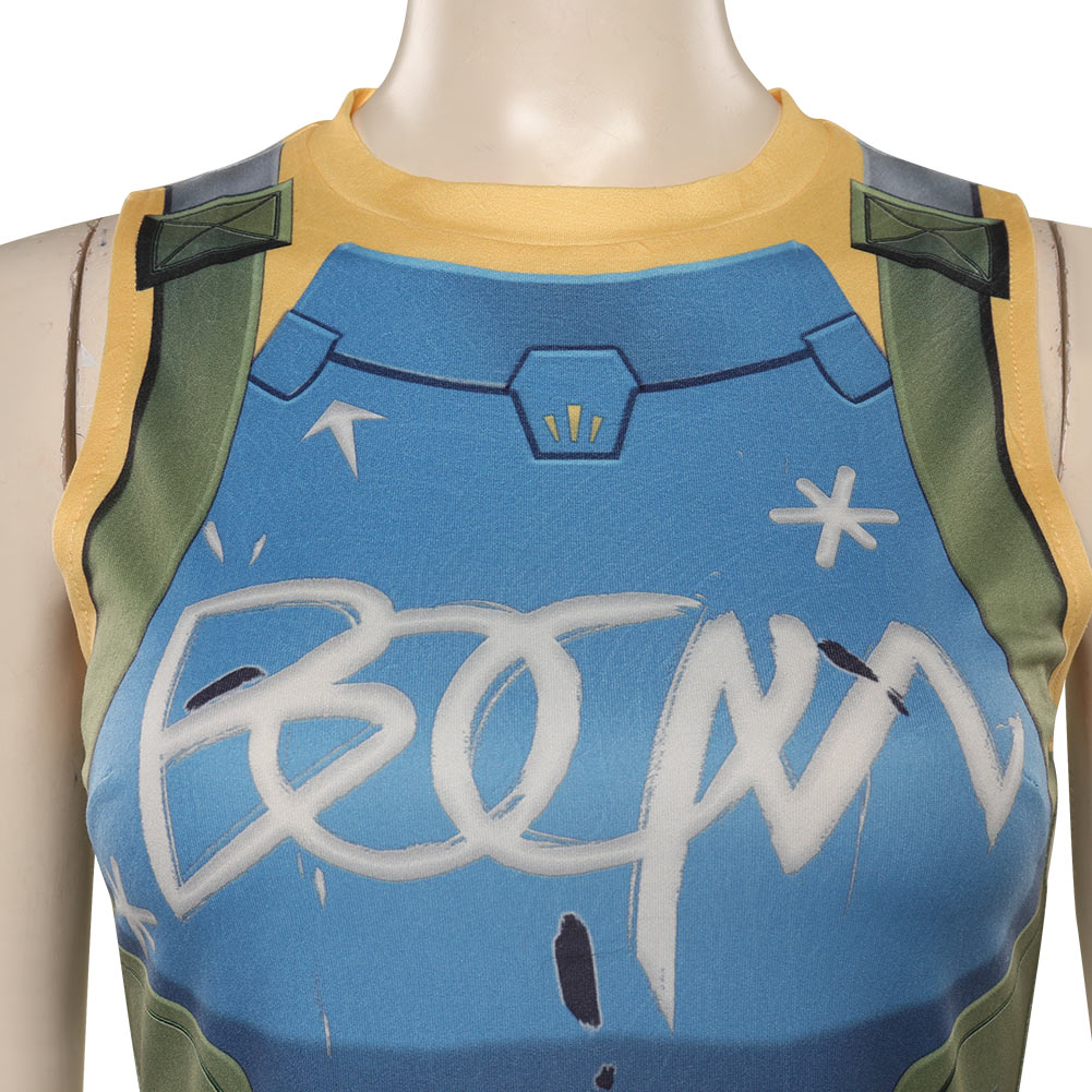 Valorant Raze Cosplay Costume T-shirt Pants Hat Outfits Halloween Carn ...