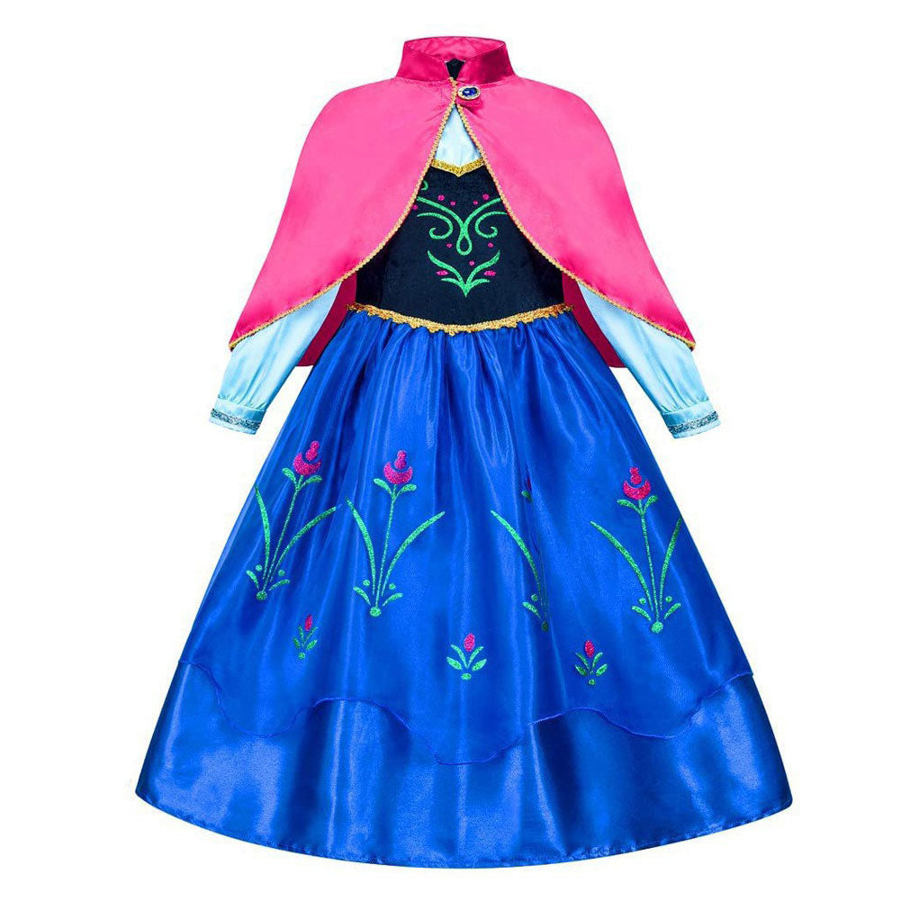 Movie Frozen Anna Kids Children Dress Cosplay Costume Outfits Hallowee ...
